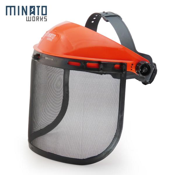 【在庫品】[フェイスガード 防災面 草刈り機 刈払機 芝刈り 保護面 保護具]通気性の良いメッシュタイプです。調整ノブやベルトでお好みのサイズに簡単にフィットさせることができます。