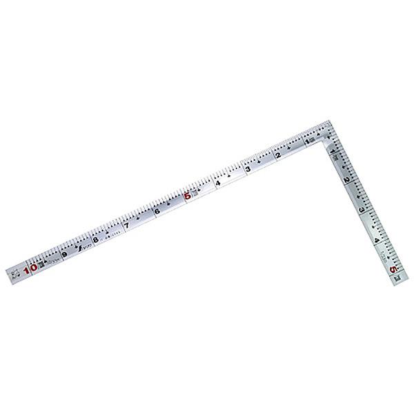 【直送品】【代引不可】[曲尺 メジャー]通常の曲尺よりも厚みがあるため、丈夫です。小型で使い勝手が良く、携帯に便利です。直角を調べる定規としても重宝し、建具職向けです。■仕様●角部形状 同厚●表目盛 長枝：外目盛 1尺 短枝：外目盛 5寸●...