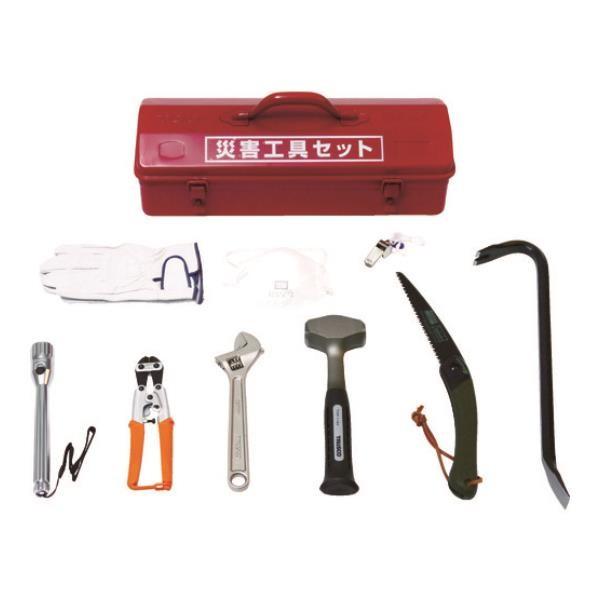 【直送品】【代引不可】■特長・場所を選ばず、工場などで数ヵ所に設置できるコンパクトなセットです。・地震時の緊急脱出用として必要最低限のツールを搭載しています。■仕様・外形寸法(mm)幅×奥行×高さ:460×161×177.5・有効内寸(mm...