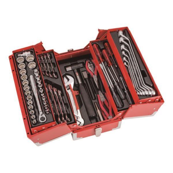 【直送品】【代引不可】■特長・インチサイズのセットです。■用途・メンテナンス用。■仕様・ケース色:レッド・ケース寸法(mm)間口×奥行×高さ:433×220×240・セット内容(点):66・差込角:12.7mm・質量(kg):15.4・V形...