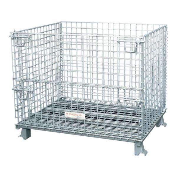 【直送品】【代引不可】【車上渡し】■特長・メッシュ構造で軽量ながら、強度に優れています。・組み立て、折りたたみが簡単で、折りたたんでおけば、保管スペースを取りません。・フォークリフト作業が容易で、作業効率が上がります。■用途・金属加工品(バ...