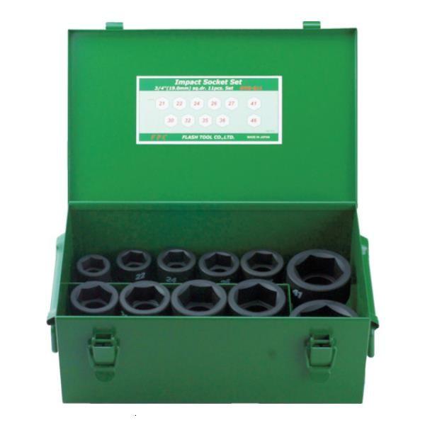 【直送品】【代引不可】■特長・インパクトショートソケットのセットです。■仕様・セット内容(点):11・ソケット内容:6角3/4WS-21、22、24、26、27、30、32、35、36、41、46・差込角:19.0mm(3/4inch)・差...