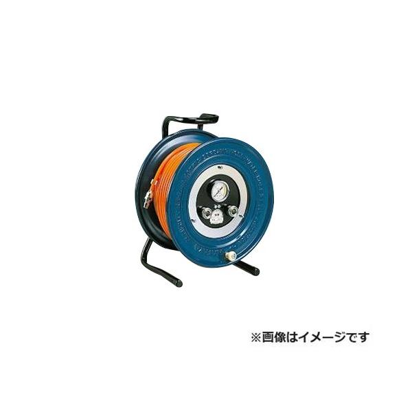 【直送品】【代引不可】[エアー ロータリー機構 圧力メーター付 エヤー工具]■特長・エアー工具を付けたままで移動がOK。・本体にロータリー機構を内蔵しているので、エアー工具を付けたままホースを長く伸ばしたり、リールを持って移動できる便利なタ...