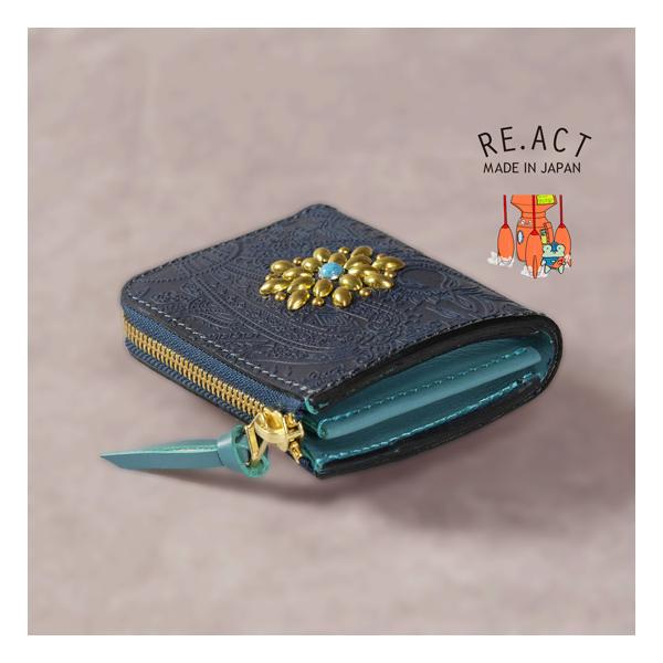 大和藍・ペイズリー・スタッズのコラボレーション。まさに芸術品レベルの拘りのミニウォレット。大和藍染めの牛革に、ペイズリーパターンをプレスしたミニウォレット。スタッズのカスタム加工を得意とする"Crossed Arrows"と"RE.ACT"...