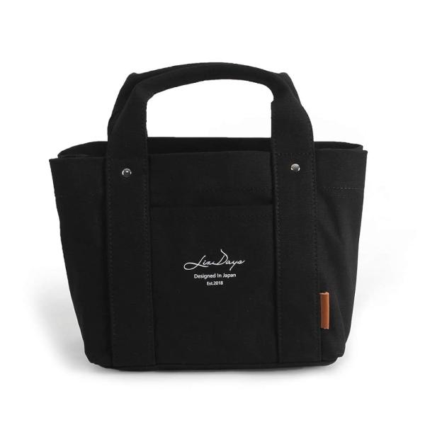 「商品情報」「主な仕様」素材：コットン3仕切り＆マチ広の多収納さが魅力のキャンバスミニトート！LIZDAYSオリジナルのシンプルなロゴデザインで豊富な22バリエーション本体/横幅：タテ：約19 ヨコ：約23 開口部：約30 マチ：約12.3...