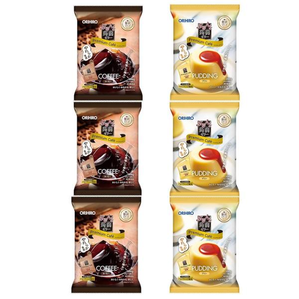 「商品情報」「主な仕様」プレミアムカフェセット: オリヒロ ぷるんと蒟蒻ゼリー プレミアムカフェのプリン味3袋とコーヒー味3袋の合計6袋セット。各袋200g(20g×10個入り)アセプティック製法: 独自の製法により酸味料不使用で常温保存可...