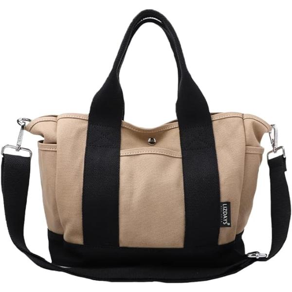 トートバッグ レディース ショルダーバッグ グレーベージュ/ブラック パーテーション バッグ キャンバス 仕切り 大容量 LIZDAYS リズデイズ 2WAY■デザイン＆ポイントデイリー使いしやすいキャンバストートバッグ。大きすぎず、小さく...