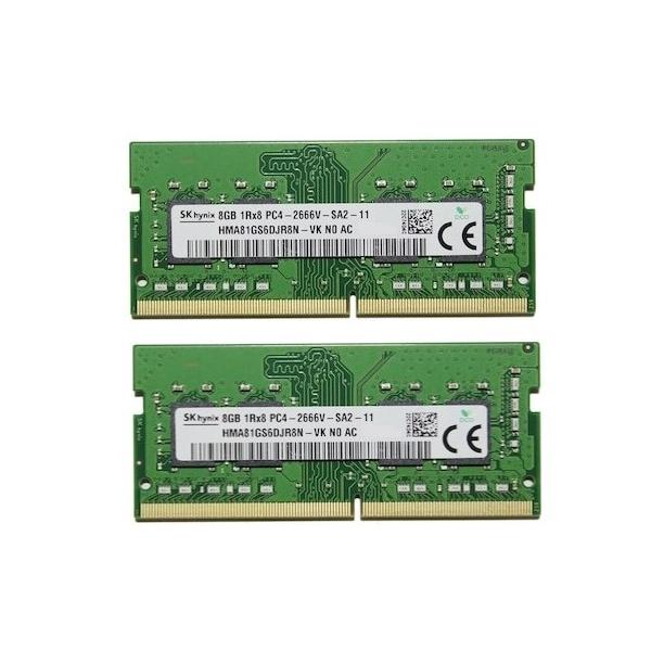 ■製品：SK Hynix製 増設メモリ 2枚セット■型番：HMA81GS6DJR8N-VK■容量：８GB（2枚で16GB）■メモリ規格：DDR4 SDRAM■モジュール規格：PC4ー21300（DDR4ー2666）■モジュール形状：SOーD...