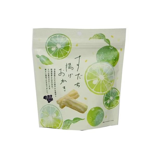 カラッと揚げた生地に徳島県産のすだち果汁パウダーを程よくまぶしました。お米の甘みと風味、すだちの酸味、程よい塩味の黄金比。サクサクの食感と酸味がやみつきになる美味しさです。※こちらは6パックセットの商品ページです。原材料：水稲もち米(新潟県...