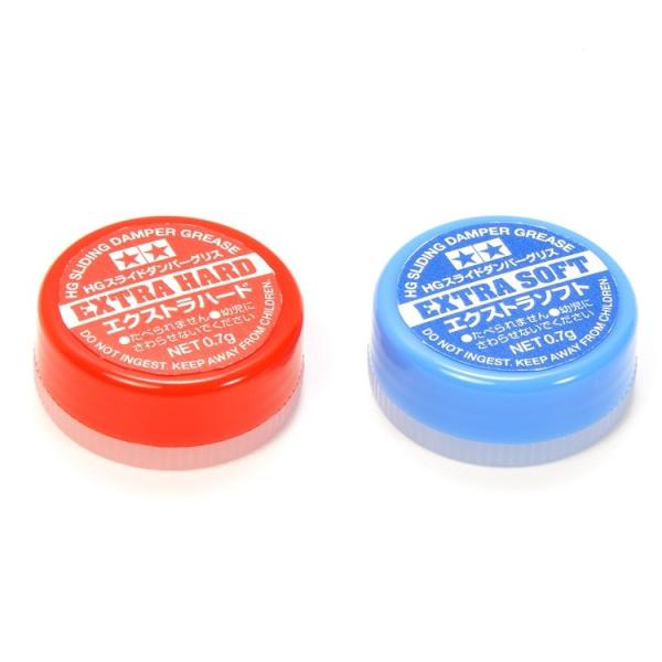 ★スライドダンパー専用のセッティンググリス。★「エクストラハード」「エクストラソフト」の2種類をセット。温度変化に強く、混ぜ合わせて最適な粘度に調整することも可能です。各0.7g入り。