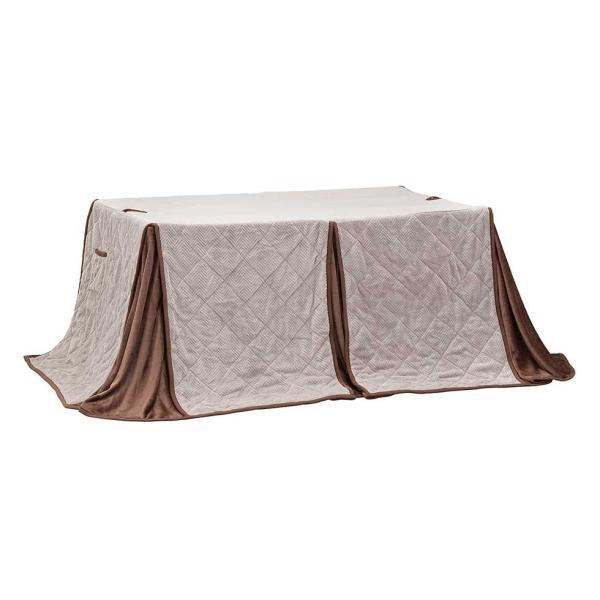 【商品仕様】材質：ポリエステル100％中綿量：約0.25kg本体サイズ(約)：約280cm(W)×230cm(D)こたつ適応サイズ：135cmx85cm特徴：リモコンポケット付　ネジ止め穴あき