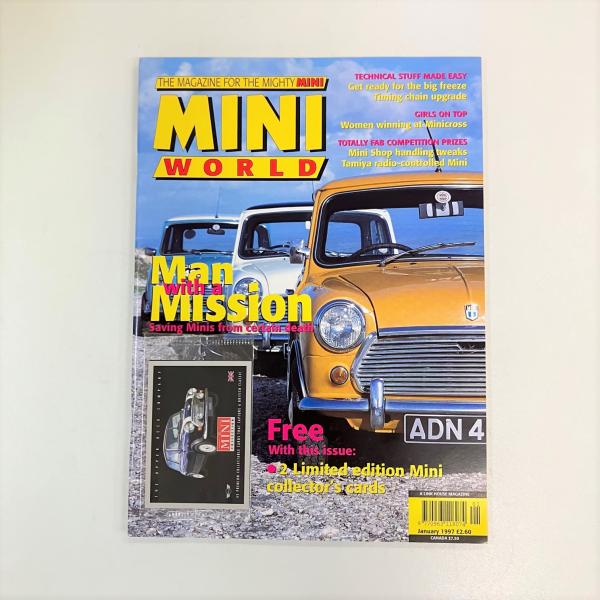 MINI　WORLDバックナンバーです。コレクターズカード2枚セット。カードの入った袋が、雑誌に直接セロハンテープで貼り付けてありますので、取り出しの際、表紙にキズが付く恐れも御座います。ご注意ください。カラーです。ソフトカバーP114A4...