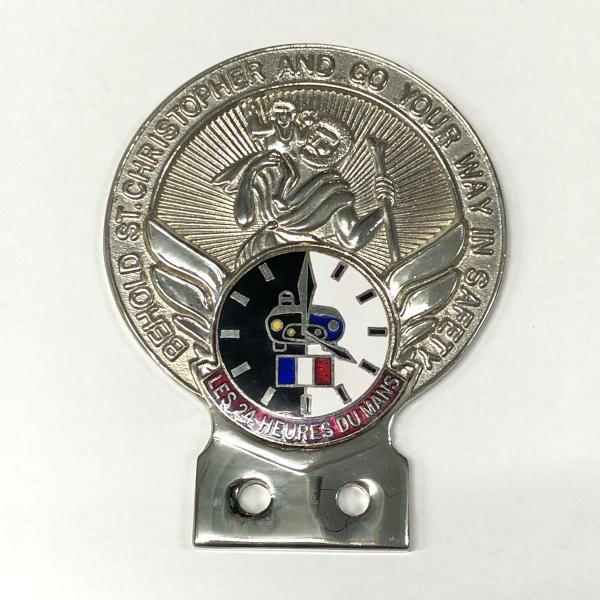 BEHOLD　ST.CHRISTOPHER　AND　YOUR　WAY　IN　SAFETYBumper or bar badgeルマン24時間9.7cm×7.5cmエンブレム部分のみの販売です。写真のものが現品です。エンブレムの取り付け方法は...