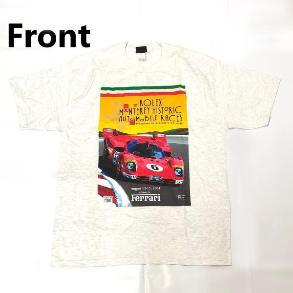 薄いグレーです。前後にプリントがあります。99%コットンメキシコ製（平置き採寸）Lサイズ（42-44）着丈：約77cm肩幅：約52cm袖丈：約22cm身幅：約54cmサイズ違いによるご返品・交換はできかねます。生産国によりサイズ表記に大小が...