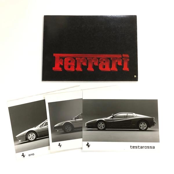 GTO・testarossa・MONDIAL cabrioletの写真3枚つき。写真に汚れ有。31cm×22cm内容：英語・ドイツ語写真を挟むポケットの糊が剥がれています。ページに破れ・激しい汚れはございませんが、表紙等、細かな汚れキズござ...