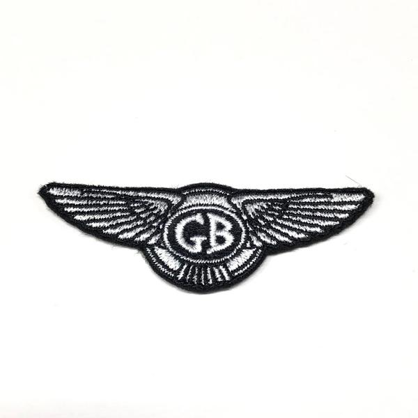 英車の証「GB」マークが羽ばたく、かっこいいロゴのワッペンです。 キャップ、トートバック、シャツやカバーオールなど服飾小物に付けて、DIYを楽しんでみては？ 6.5cm×2.2cm裏に糊がついています。表示されている在庫数以上にご購入をご希...