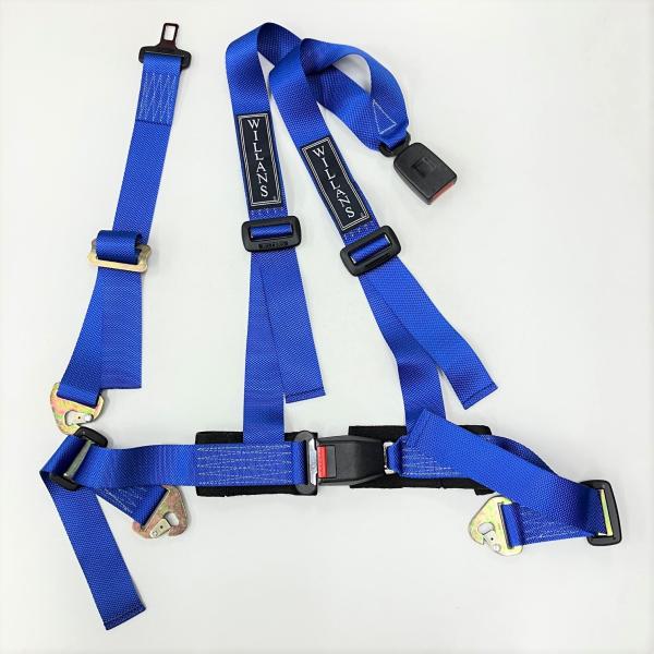 現在では生産終了となった2インチタイプウィランズ　スーパースポーツ　4×3　シートベルトセットです。未使用品です。付属品等は写真の通りです。箱に、傷汚れがありますが、製品に汚れ等はございません。正規輸入品で公認は切れています。写真のものが現...