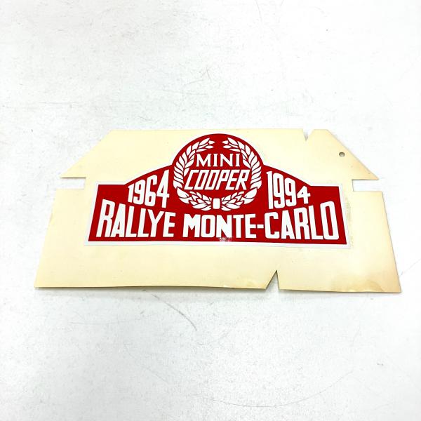 ミニクーパー　ラリーモンテカルロ　ボンネットステッカー紙の台紙に汚れがあります。一部ステッカーの縁に切れている部分があります。写真にてご確認ください。写真の物が現品です。13.4cm×24.9cmこちらは、現在生産しているものではなく、デッ...