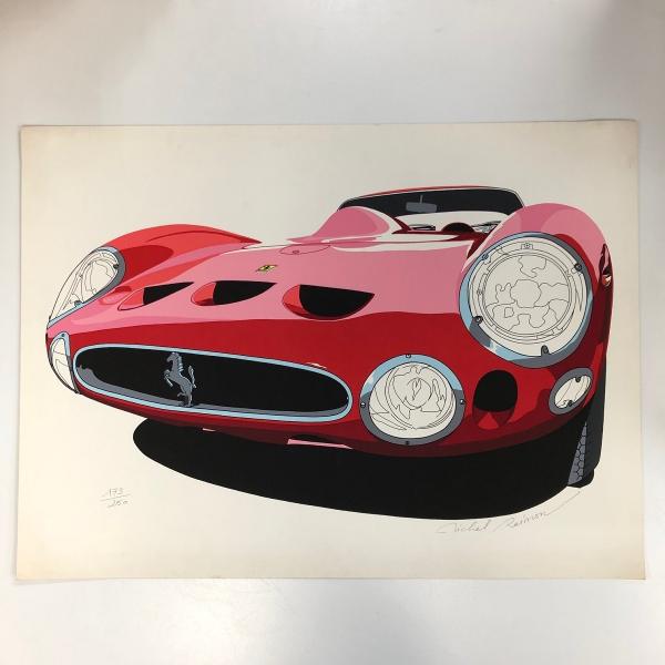 フェラーリ250GT55cm×75cmシリアルナンバー173/250古いもので、白い部分に汚れがあります。写真のものが現品です。Antique Vintage Car Poster