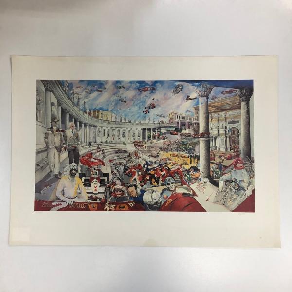 LA FERRARISILVIO PASOTTI56cm×79cm古いもので、白い部分に汚れがあります。写真のものが現品です。Antique Vintage Car Poster