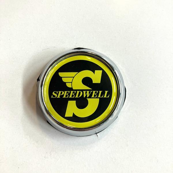 黒と黄色の定番SPEEDWELLマーククラシックミニの丸型タイプのボンネットエンブレムです。 センターのモチーフはステッカーです。 貼り付けは両面テープで貼り付けるだけです。 5.5cm×5.3cmClassic Mini Round Bo...