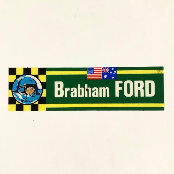 ジャック・ブラバムのステッカー4.2cm×15cm写真のものが現品です。こちらは、現在生産しているものではなく、デットストック品です。ステッカーの粘着はありません。ご自身で、糊や両面テープにて貼り付けください。