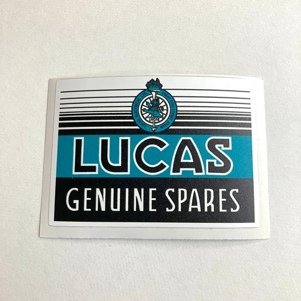 5.7cm×8cmステッカーの縁取りは写真にてご確認ください。LUCAS GENUINE SPARES Car Sticker Classic Mini Parts