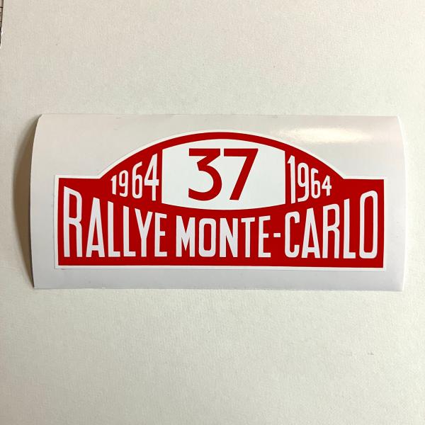 ラリーモンテカルロ#3715cm×6.6cmRALLYE MONTE CARLO #37 Classic Mini Decal Red