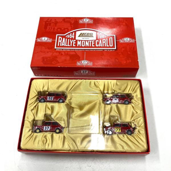 ラリーモンテカルロのローバーミニのミニカー4台セットです。SPECIAL EDITION FOUR PIECE MONTE CARLO MINI SET WINNERS 1964,65,(66),67MC1004中古品です。経年劣化によるミ...