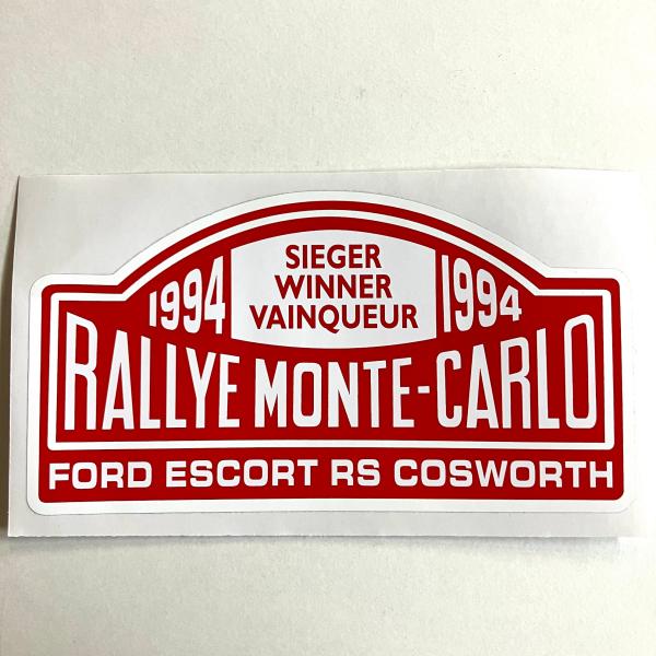 赤い部分がステッカーです。9.6cm×17.8cmRALLYE MONTE CARLO 1994SIEGER WINNER VAINQUEUR