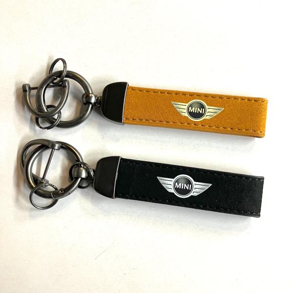 MINIのレザーキーリングレザー部分：9.3cm×2.4cmWing Mini Logo Leather Key Ring Classic Mini Cooper BMW MINI