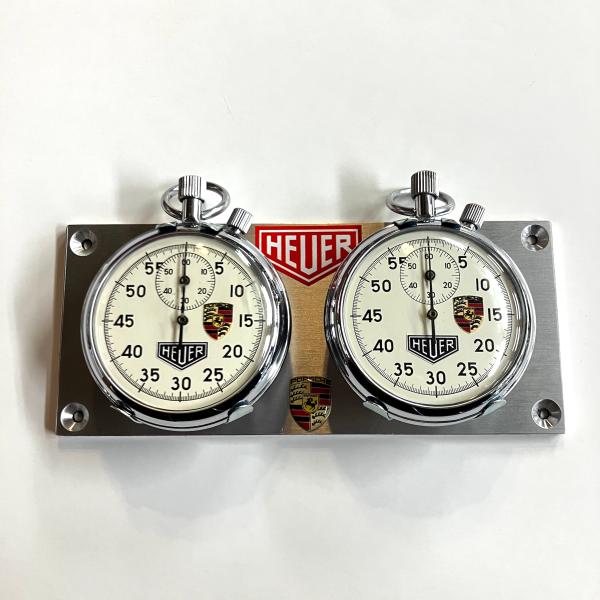 台座サイズ：6cm×14cm新品ですが、写真の物が現品です。動作確認済みCar Race Rally Timer Stopwatches Porsche