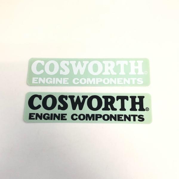 イギリスのレーシングエンジンビルダー、コスワースのステッカー切り文字ではなく、クリアのステッカーに印字されているタイプです。25.5cm×6.2cm