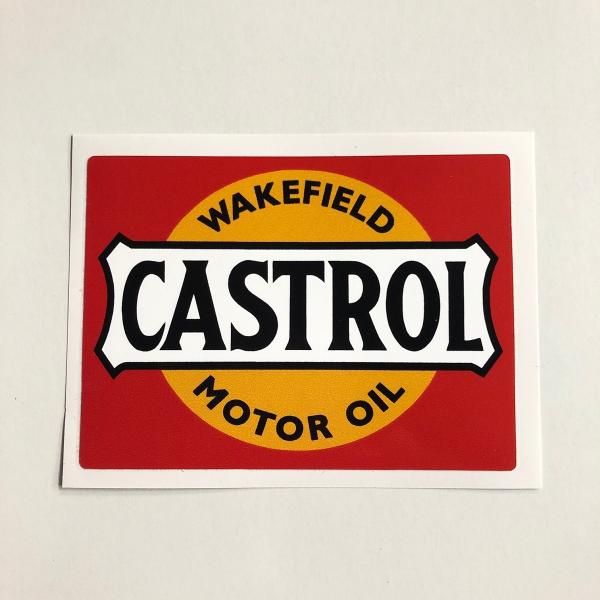 ステッカーの縁取りは写真にてご確認ください。10.2cm×7.5cmCastrol WAKEFIELD MOTOR OIL Sticker