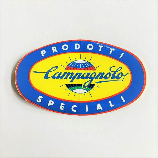 8cm×13cmカンパニョーロの楕円形のステッカー。新品ですが古いステッカーにつき、粘着が弱まっている可能性がございます。ご了承ください。