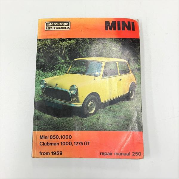MINI850、MINI1000Clubman1000、1275GTリペアーマニュアル英語版写真のものが現品です。黒ずみ汚れあり、中表紙に文字書き込みあり。（写真参照）ソフトカバー/モノクロ21cm×28cm176ページ