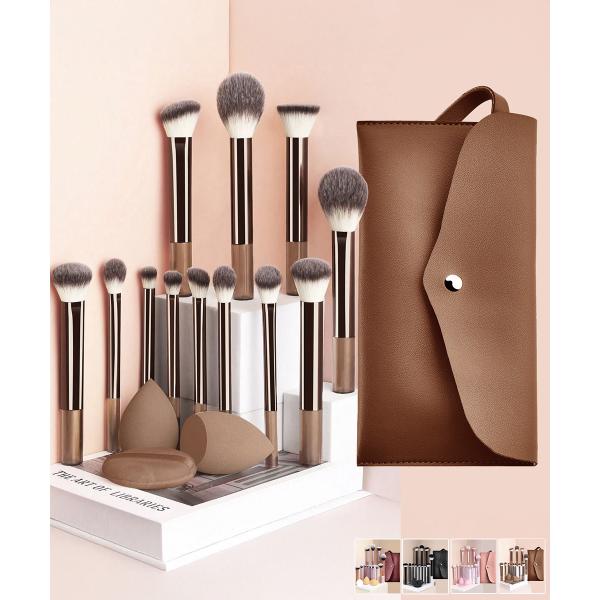 収納袋素材：合成皮革持ち手素材:プラスチック毛素材:繊維毛カラー：カラフル/ブラック/ピンク/ブラウン【セット内容】専用収納袋+ブラシ12本+メイクスポンジ2個+パフ1個1.ディティールブラシ2.シャドウブラシ3.ブレンディングブラシ4.バ...