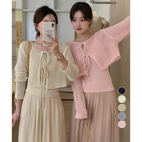 トップス素材：レーヨン89%+ナイロン11%キャミ素材：レーヨン89%+ナイロン11%カラー：ブラック/アイボリー/ベージュ/グレー/ピンクサイズ：ワンサイズトップス着丈:約41cm 肩幅:約37cm 袖丈:約60cm ゆき:約78.5cm...