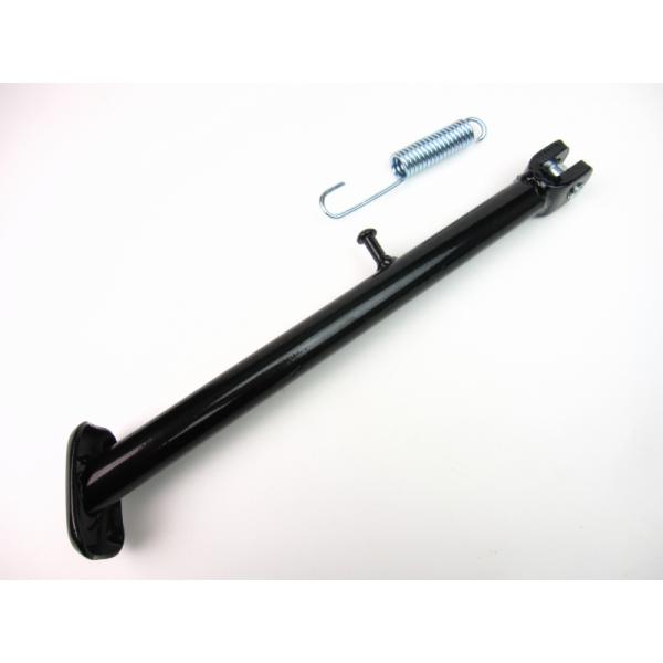 モンキーのスタンドです。取り付けボルトとスプリングが付属します。スタンド部分の長さは255ｍｍ（地上からボルト中心までの距離）です。10インチタイヤの装着バイクに適しております。