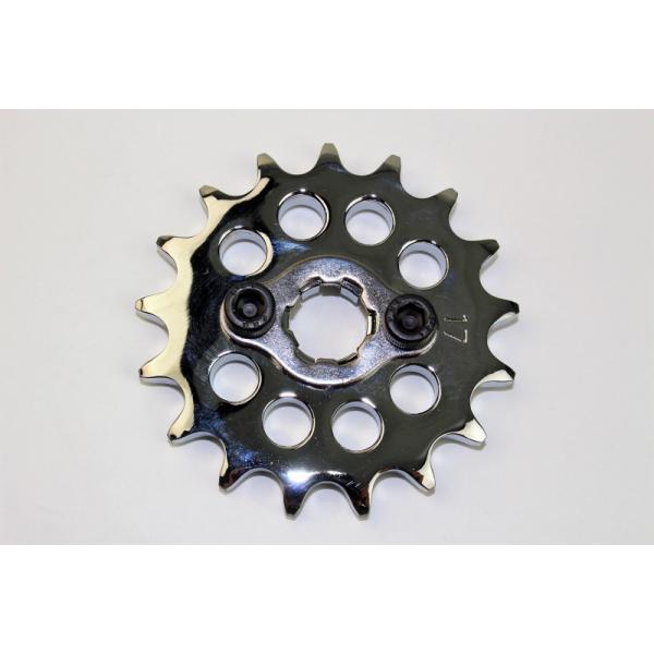 ■特徴クロームメッキを施したモンキー系エンジン用フロントスプロケットです。最大限の肉抜き加工を施した、軽量フロントスプロケット通称「スーパーライト」です。軽量でありながらハイパワーを発揮するエンジンのトルクをガッチリ受け止める高強度・高剛性...