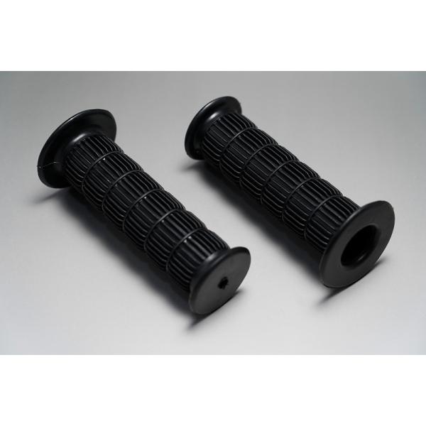 ■特長レトロなグリップデザインパターンが特長です。Z50J初期型グリップに似たフィン状の突起が付いたデザインです。汎用性の高いφ21、φ24の左右セットです。■カラー本体カラー ブラック■内容品左右グリップセット■サイズ全長 124mm左グ...