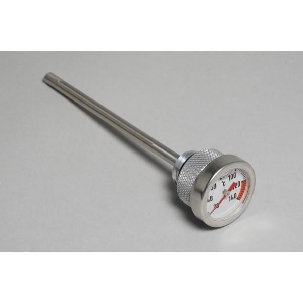 ■特長DAX125エンジンのコンディションチェックやツーリング時の熱害予防に効果的な油温計です。ゲージのステック部にオイル量を計測するため、オイルレベルマーカーを表示しています。測定範囲は0~140℃まで対応します。■仕様オイルレベルゲージ...
