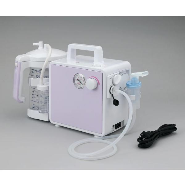 ●特徴・吸引・吸入機能を1台に集約しました。・コストパフォーマンスに優れた1台です。・薬液と一緒に吸入する空気は、0.3μmのHEPAフィルタを通過しますので衛生的です。●仕様最大吸引力：-85kPa排気流量：18L/分ポンプ仕様：ピストン...