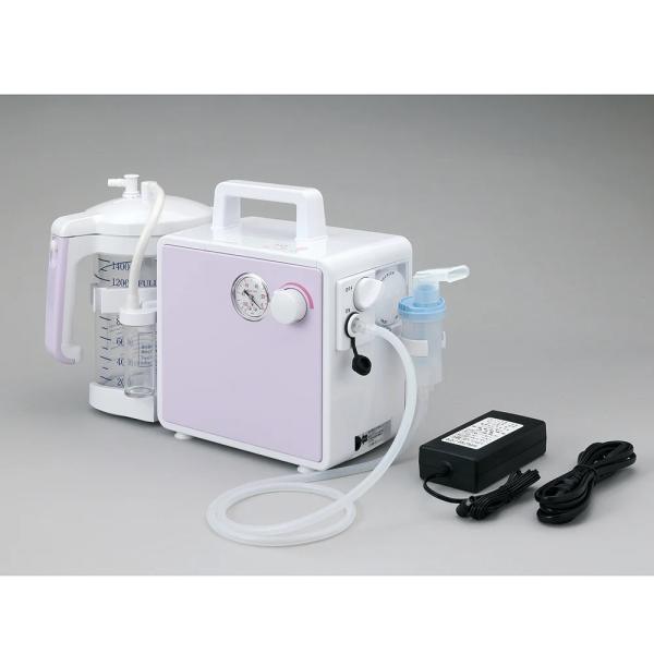 ●特徴・吸引・吸入機能を1台に集約しました。・コストパフォーマンスに優れた1台です。・薬液と一緒に吸入する空気は、0.3μmのHEPAフィルタを通過しますので衛生的です。●仕様最大吸引力：-85kPa排気流量：18L/分ポンプ仕様：ピストン...