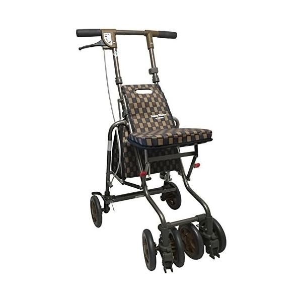 〈特徴〉・持ち運びにも便利！軽くてコンパクトなシルバーカー。・折りたためて自立し、持ち運びも可能です。〈仕様〉サイズ：幅43×奥行53.5×高さ86.5〜94.5（3段階／4cm）cm折りたたみ時：奥行35×高さ68cm座面：幅25×奥行1...