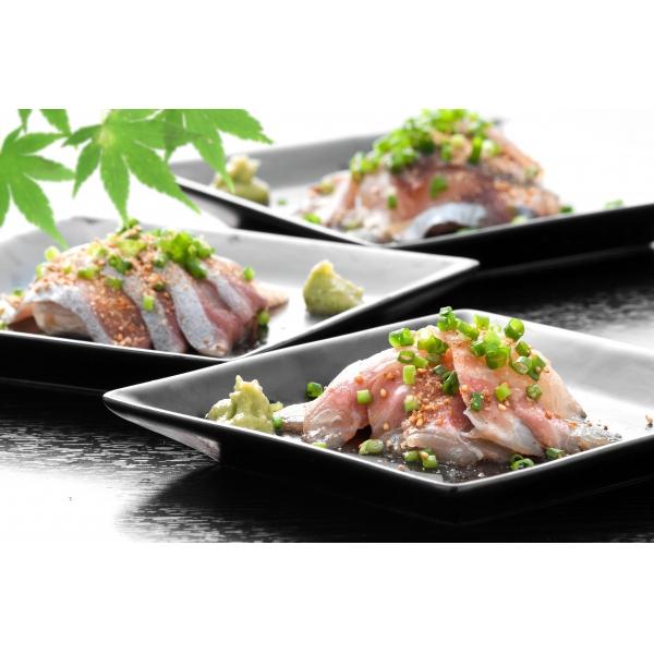 【商品情報】大分県の郷土料理「りゅうきゅう漬け」を一食ずつのパックにしたセット。「ぶりのりゅうきゅう」と「真鯛のりゅうきゅう」に加えて「あじのりゅうきゅう」の３種類を2食ずつ詰め合わせてあります。【セット内容】真鯛りゅうきゅう漬け70ｇ×2...