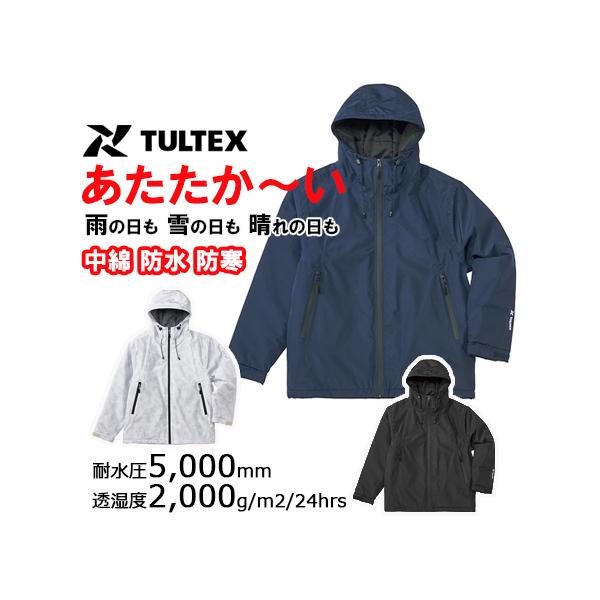 雨の日も、雪の日も、晴れの日も、どんな天候でもマルチに使える防水防寒パーカジャケットの登場です。カラー：オフ(総柄)、ネイビー、ブラックサイズ：M、L、LL、3L素材：ポリエステル100% 裏TPU加工裏地素材：ポリエステル100% 中綿耐...
