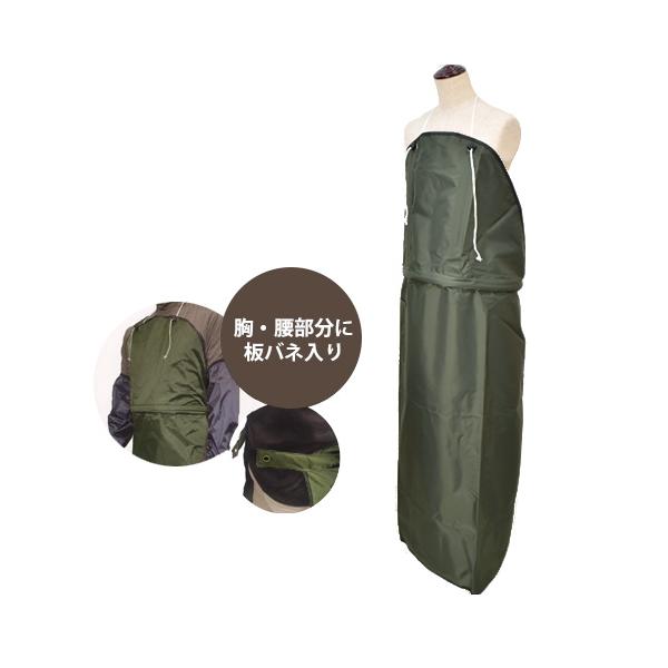 草刈り作業、農作業、汚れよけに便利な、草刈り用ワンタッチエプロン。飛んでくる草や小石などからもしっかりガードします。胸、腰部分に板バネ入りで、首から紐で下げなくてもずり落ちてくる心配がありません(細身の方は首紐で調整してください)。ワンタッ...