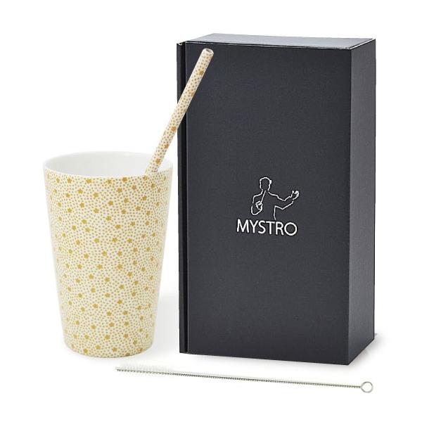 おしゃれでスマートなマイストロとタンブラーのセット。MYSTRO（マイストロ）は、洗って繰り返し使える、陶磁器製ストローです。薄さ●細さがストローとして違和感のないサイズに仕上がっています。多彩な色柄のバリエーションも魅力です。同柄のタンブ...