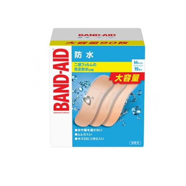 使用期限は6カ月以上先のものを送ります。●BAND-AID（バンドエイド）防水 Mサイズ●救急絆創膏（ばんそうこう）●水やバイ菌を通さず、空気・蒸気を通す新素材フィルム(肌色)と不織布(白色)の二重構造。●ソフトで伸縮性に優れ、複雑な動きに...